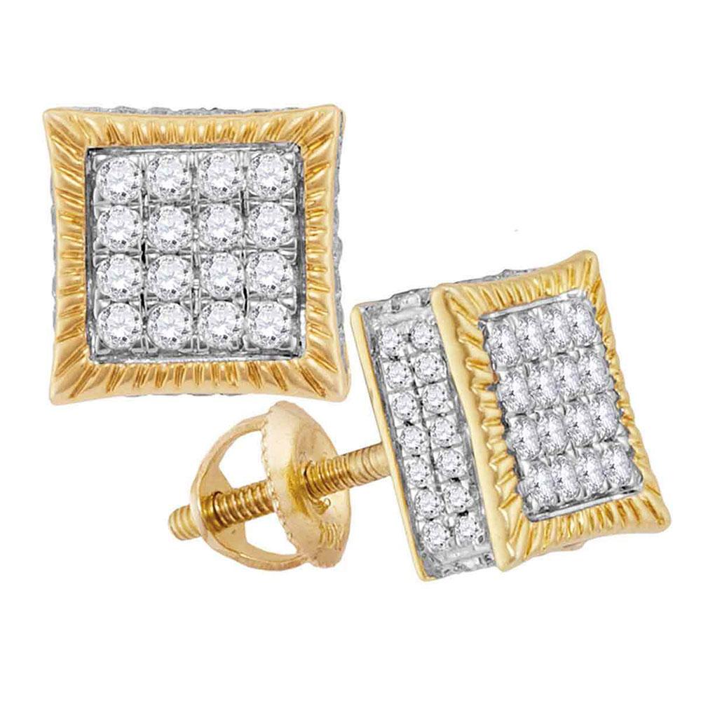 Mens Yellow Gold Diamond Earrings